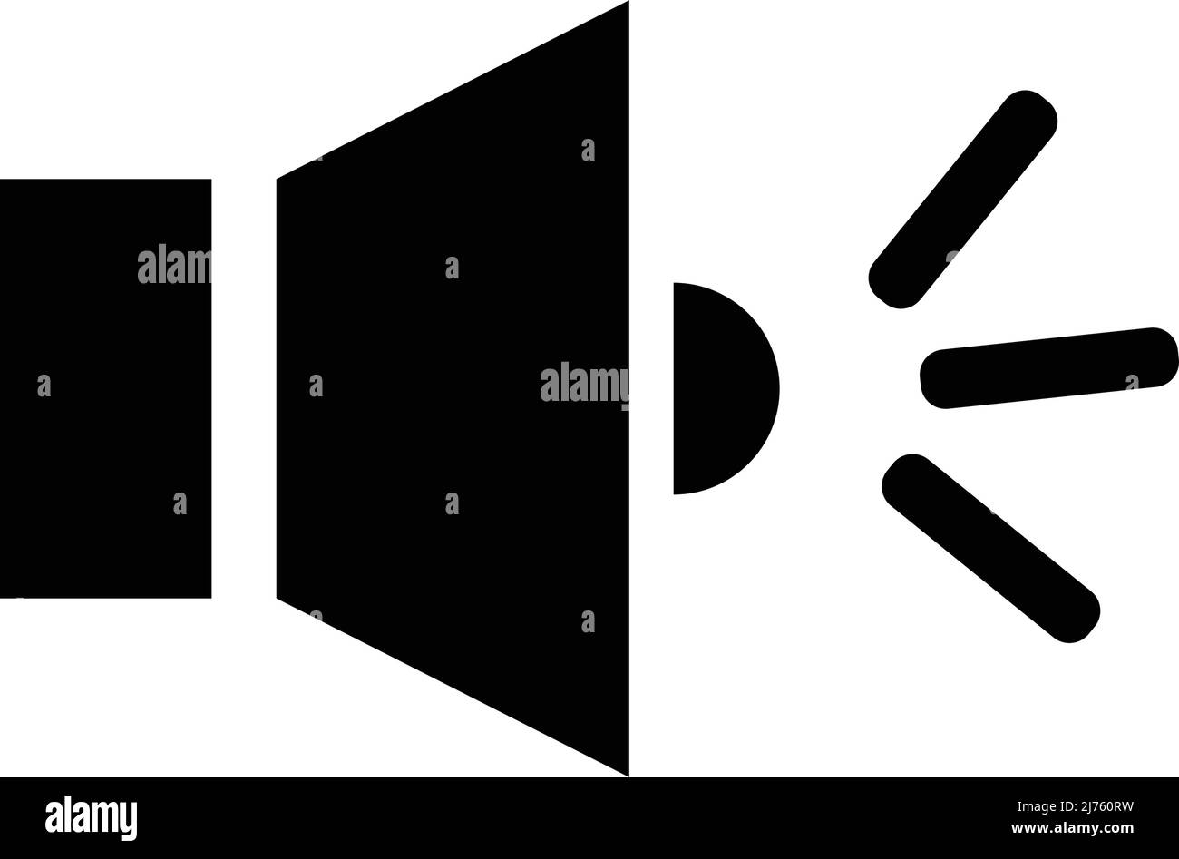 Megaphone silhouette icon. Sound and volume. Editable vector Stock ...