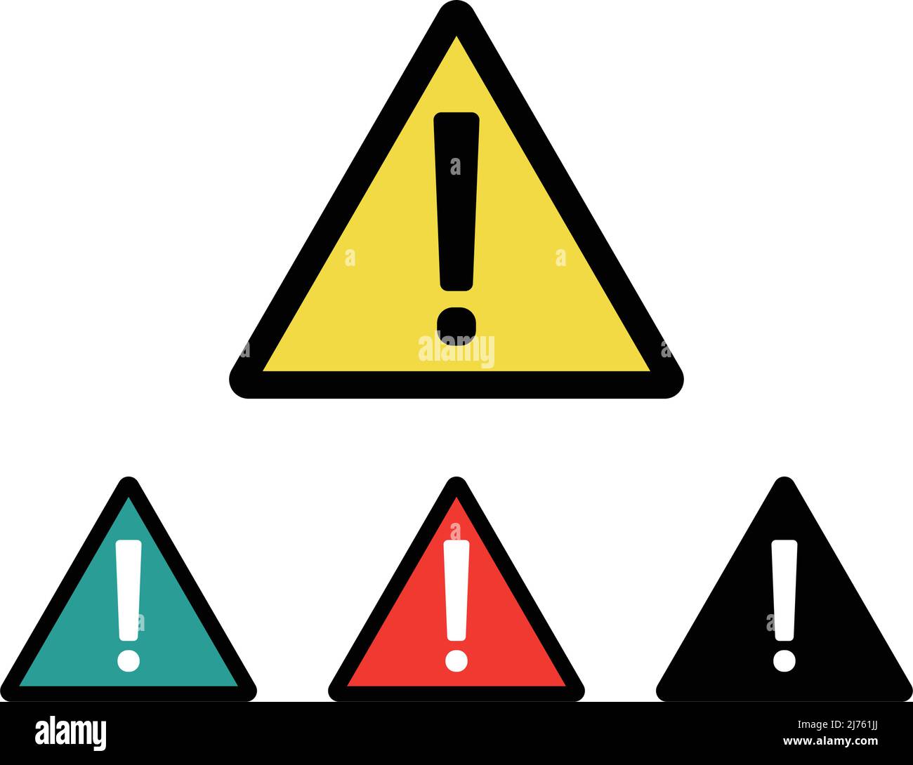Warning and caution icons. Exclamation mark set. Editable vector Stock ...