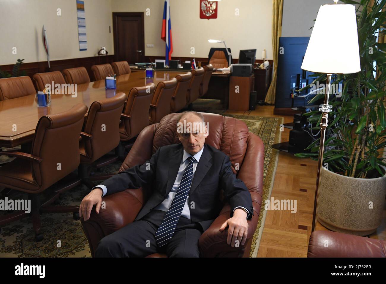 Russian Security Council Secretary Nikolai Patrushev during an ...