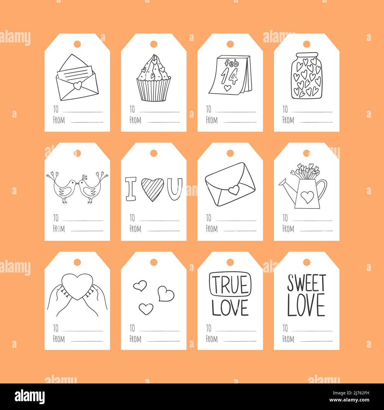 Envelope and tags for valentines day Stock Vector Images - Alamy