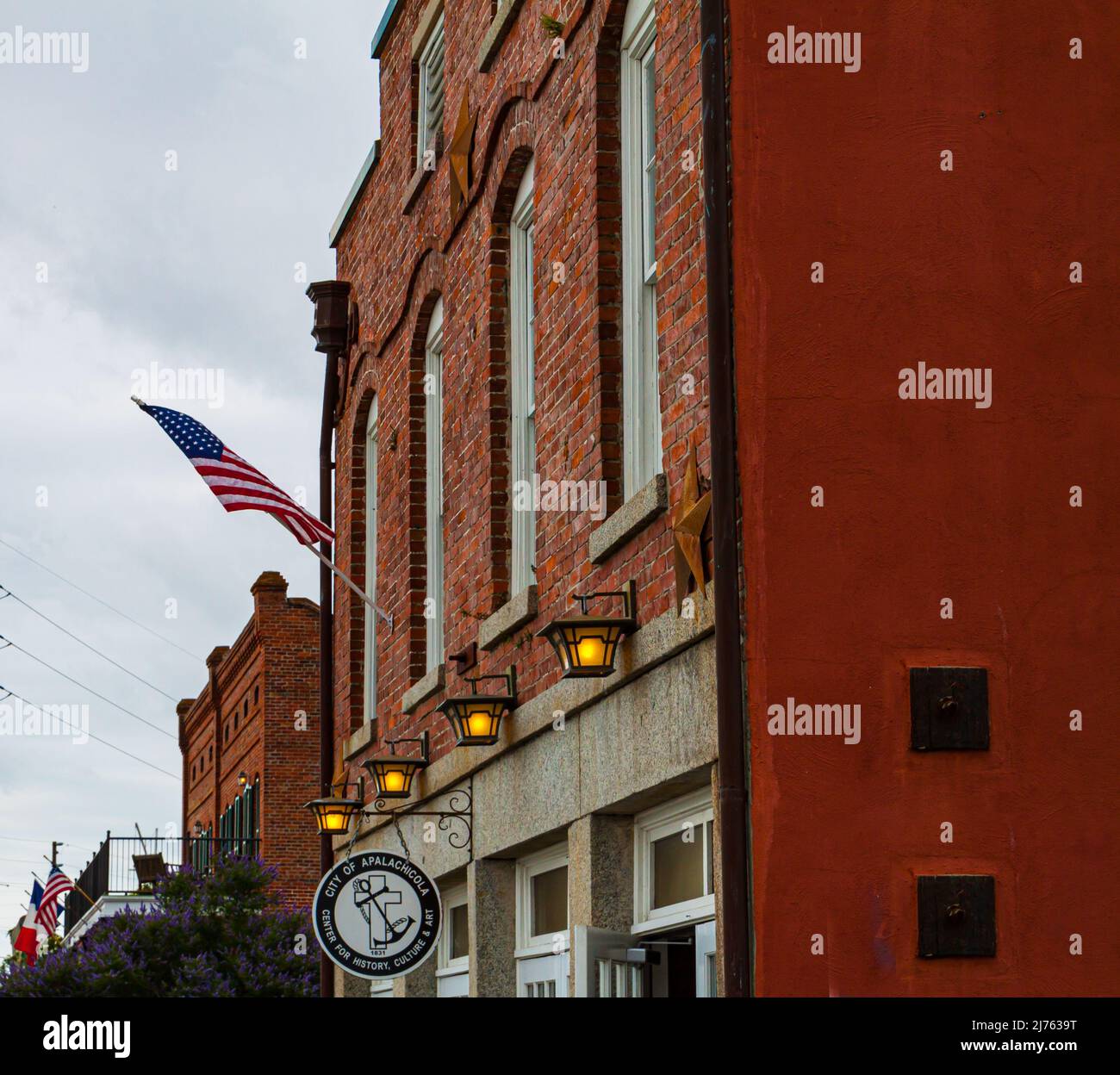 Historic Brick Buildings on Water Street, Apalachicola, Florida, USA ...