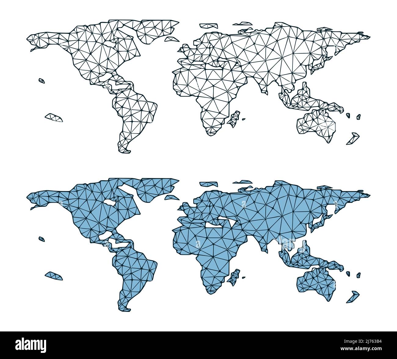 World map polygonal vector illustration. Modern geographic banner ...
