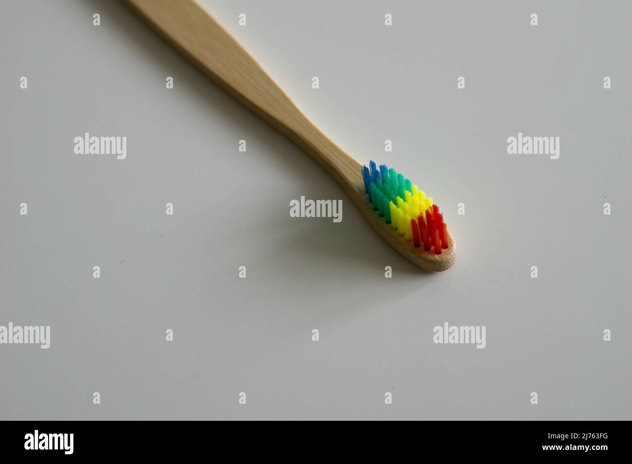 Bamboo Rainbow Dental Toothbrush. Healthcare Teeth Concept Stock Photo ...