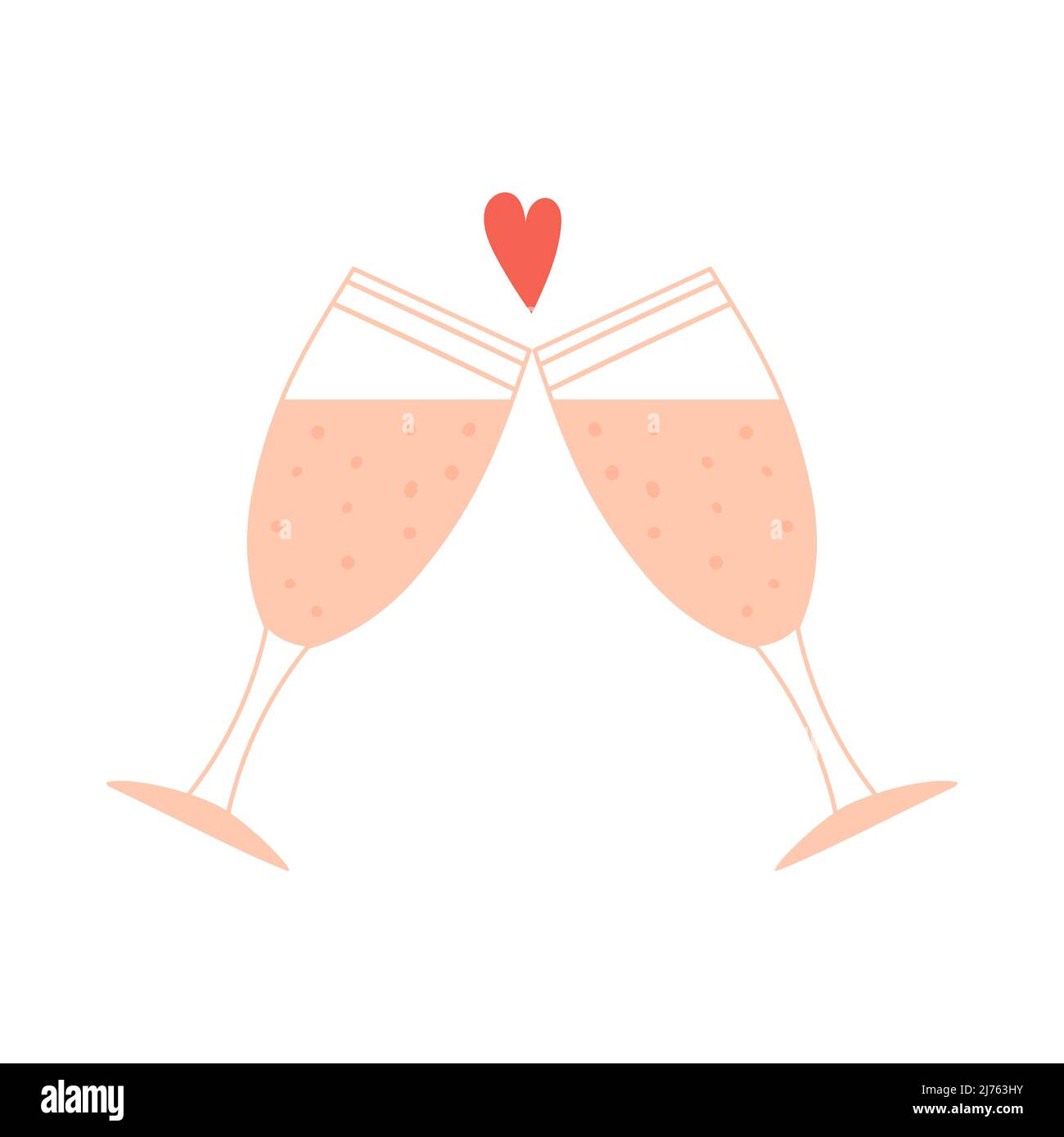 Wine glasses heart on Stock Vector Images - Alamy