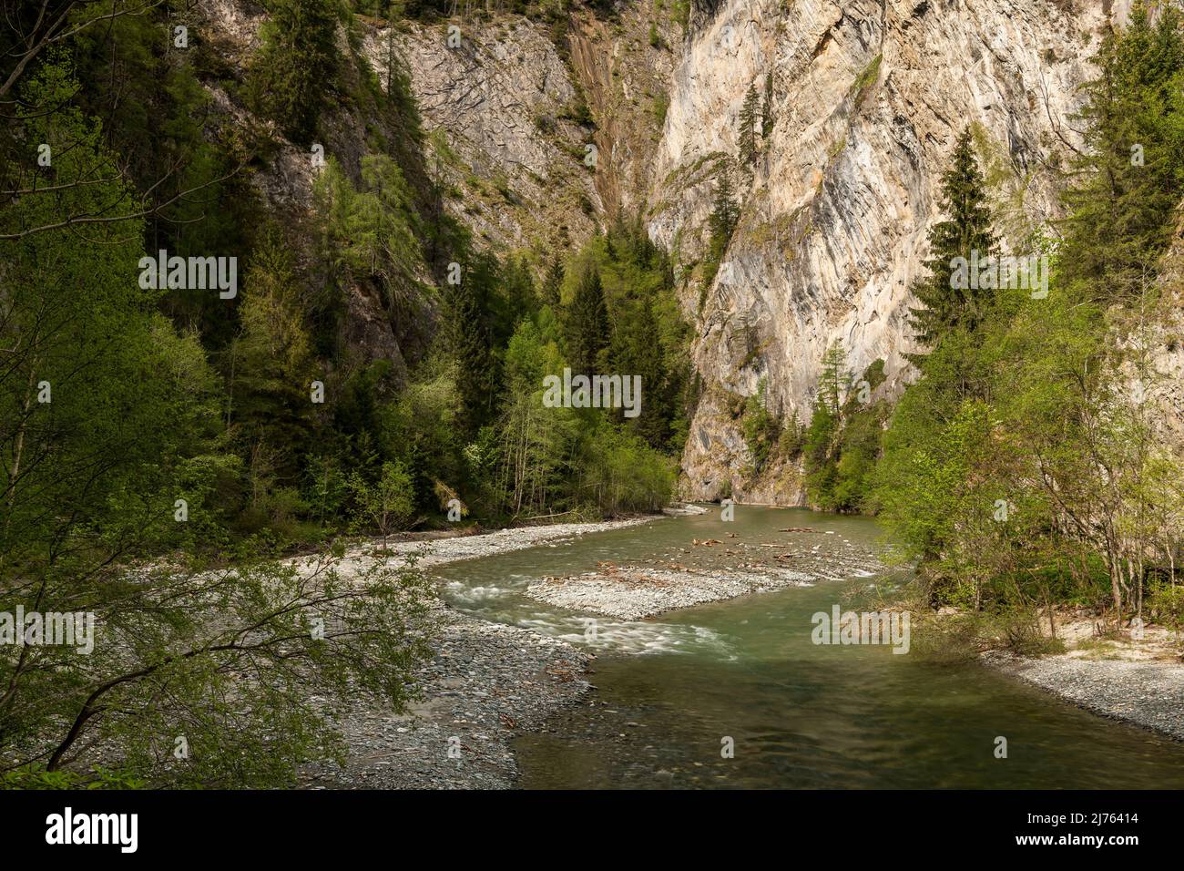 Entrance to the Thauernklamm gorge near Matrei in East Tyrol, Austria ...