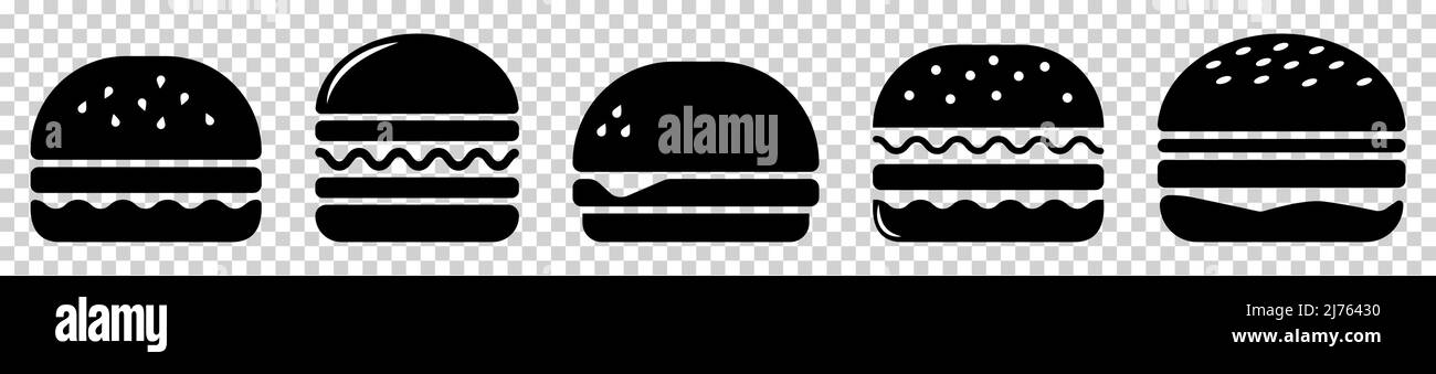 Set of hamburger icons. Vector illustration isolated on transparent ...