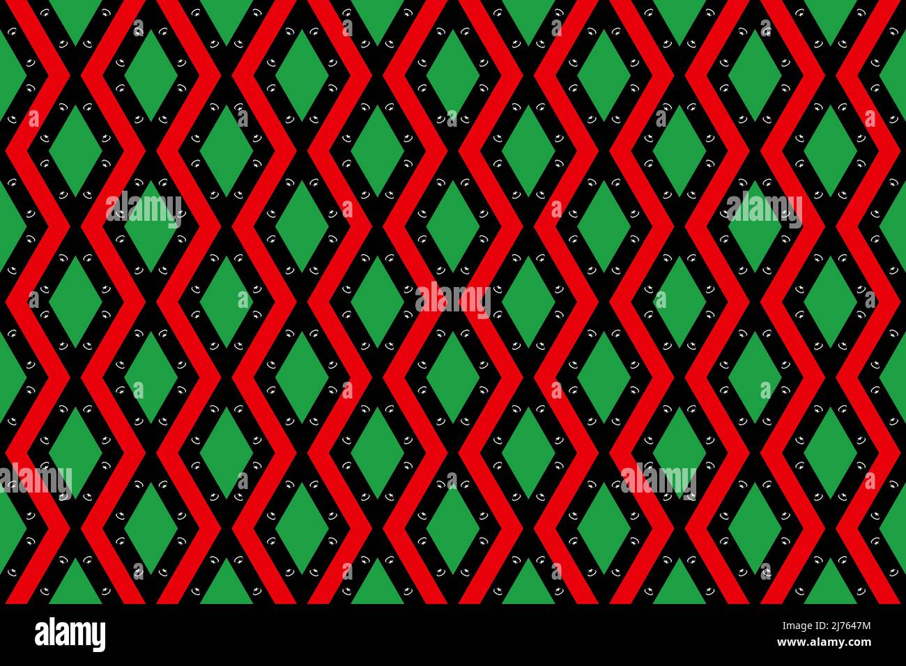 Geometric pattern in the colors of the national flag of Libya. The ...