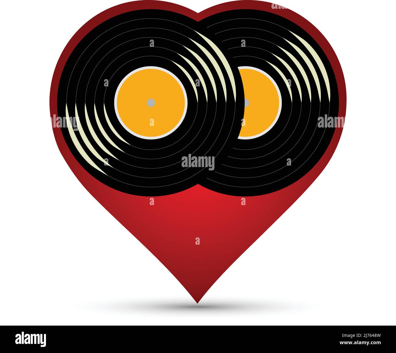 Vinyl records in a red heart shape Stock Vector Image & Art - Alamy