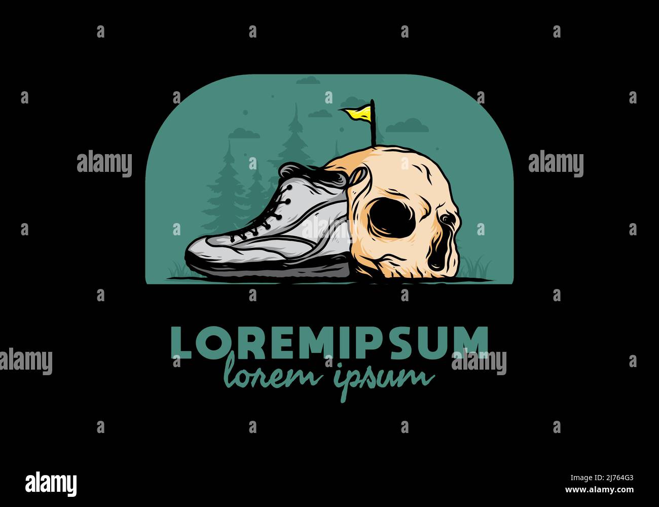 Outdoor boots and skull illustration design Stock Vector Image & Art ...