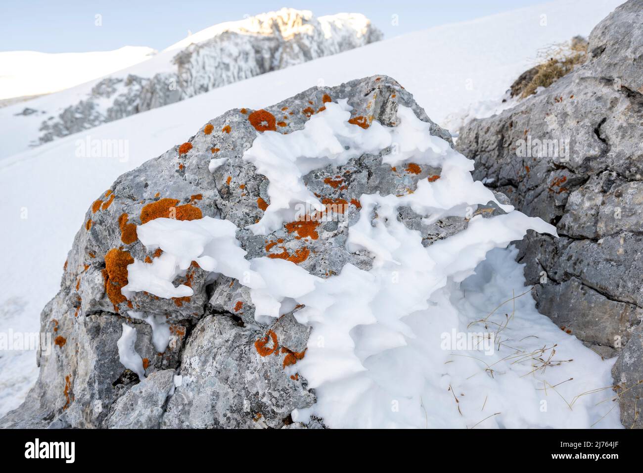 Snow and ice formed the shape of a ghost hi-res stock photography and ...
