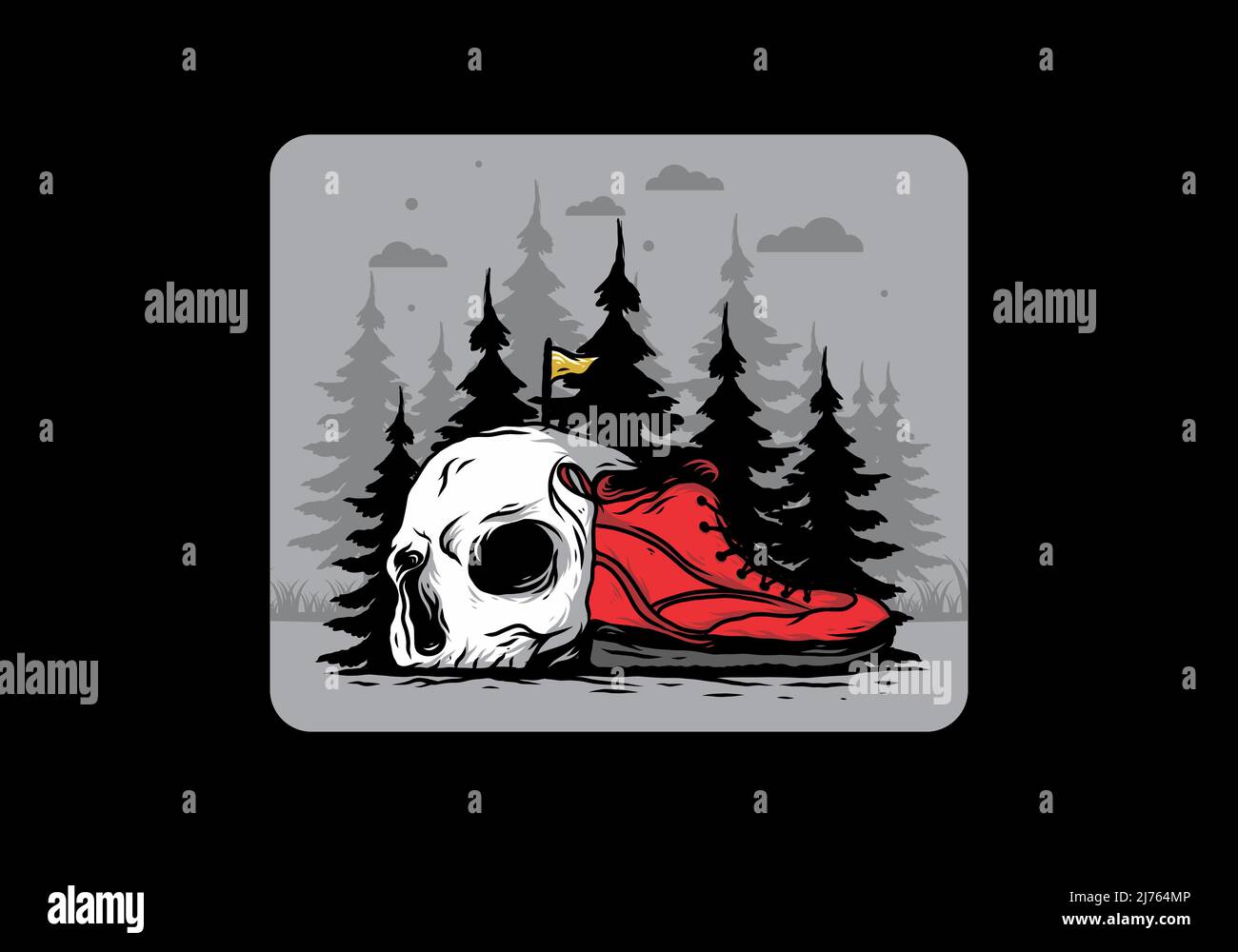 Outdoor boots and skull illustration design Stock Vector Image & Art ...