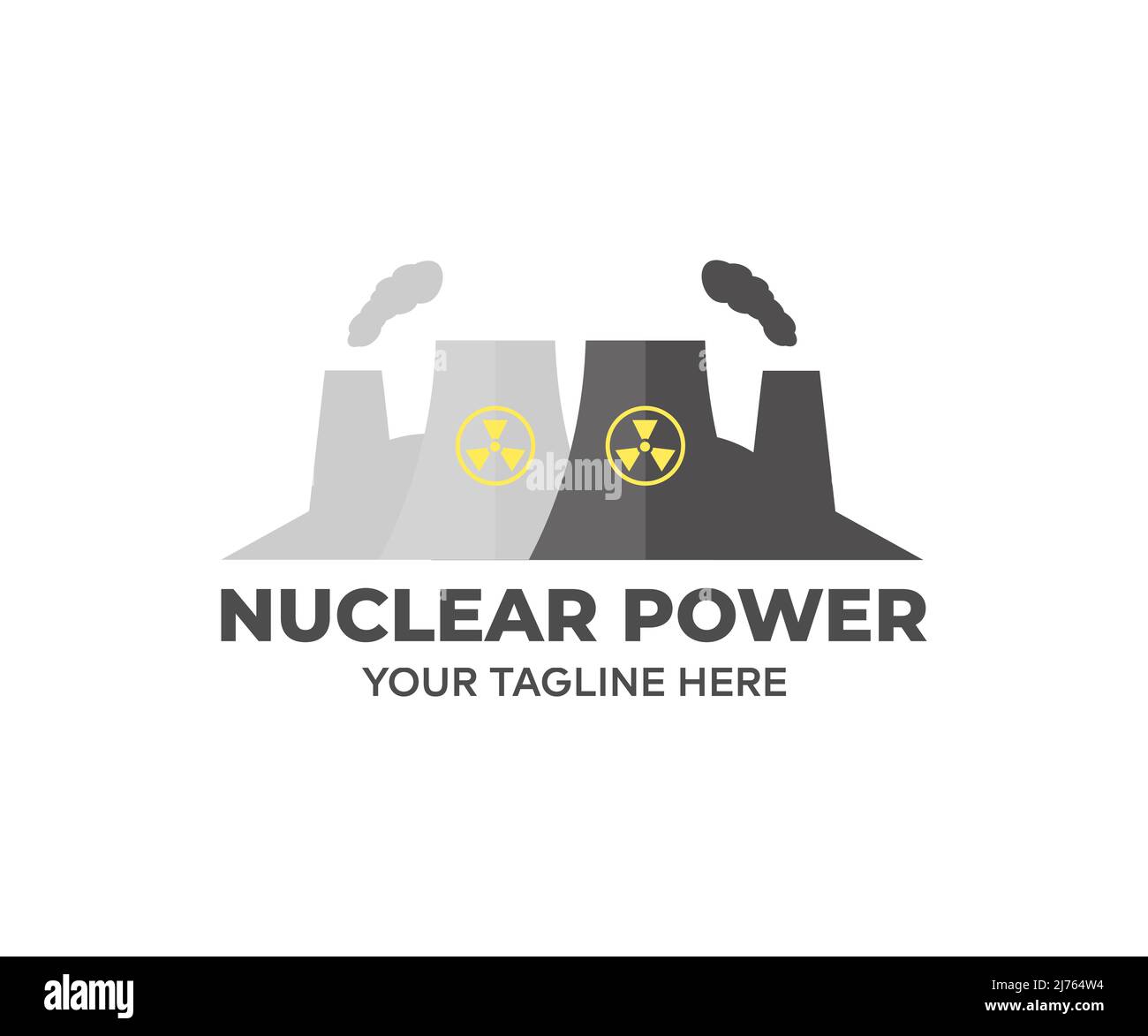 Nuclear power plant, electrical tower logo design.Energy and Power ...