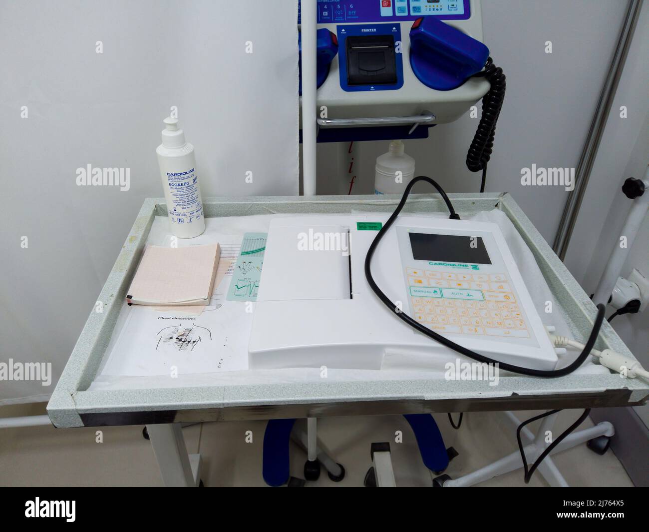Cardiograph in medical office. Special equipment in clinic ...