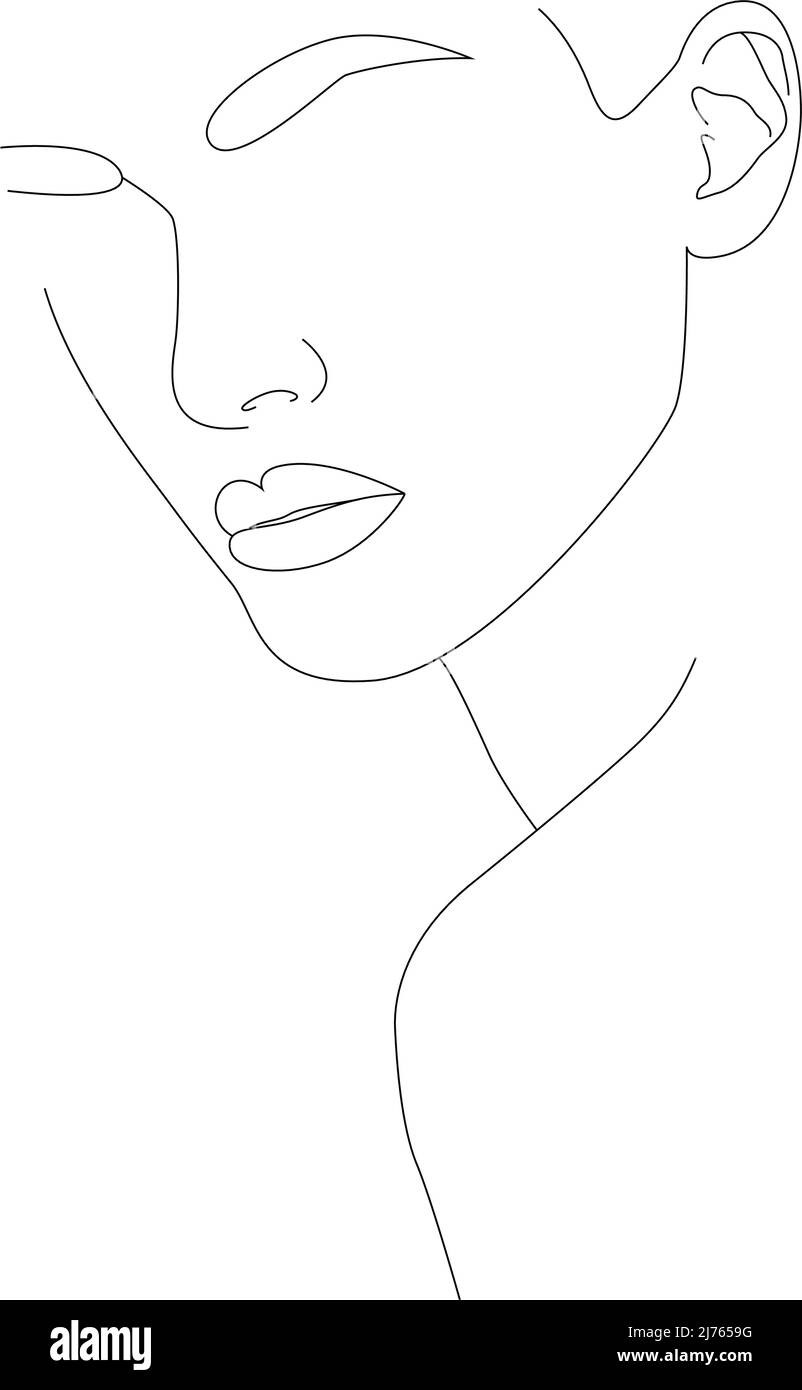 Portrait of a woman in one line. Creative Composition in a Modern ...