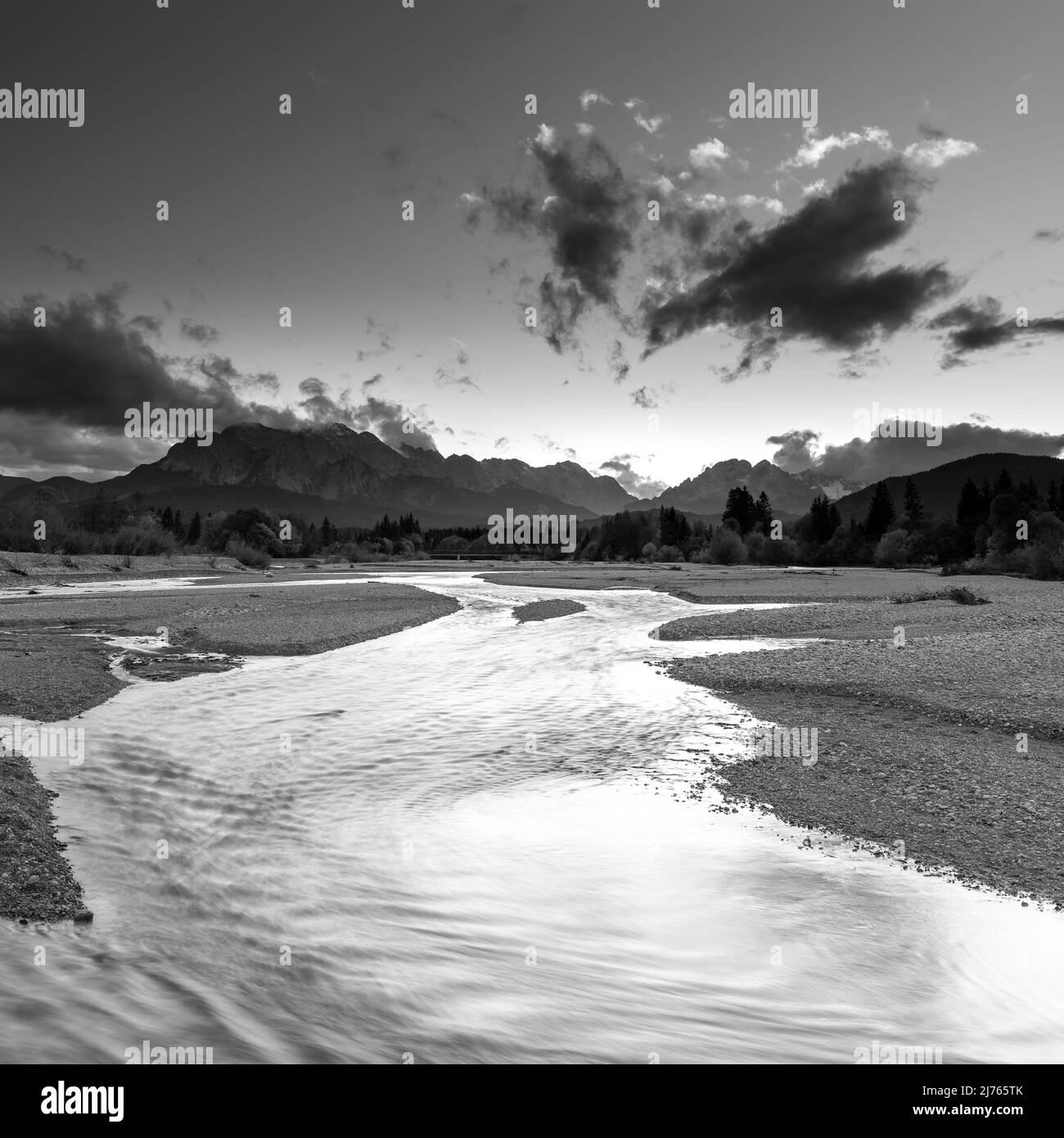 Alpine watercourse Black and White Stock Photos & Images - Alamy