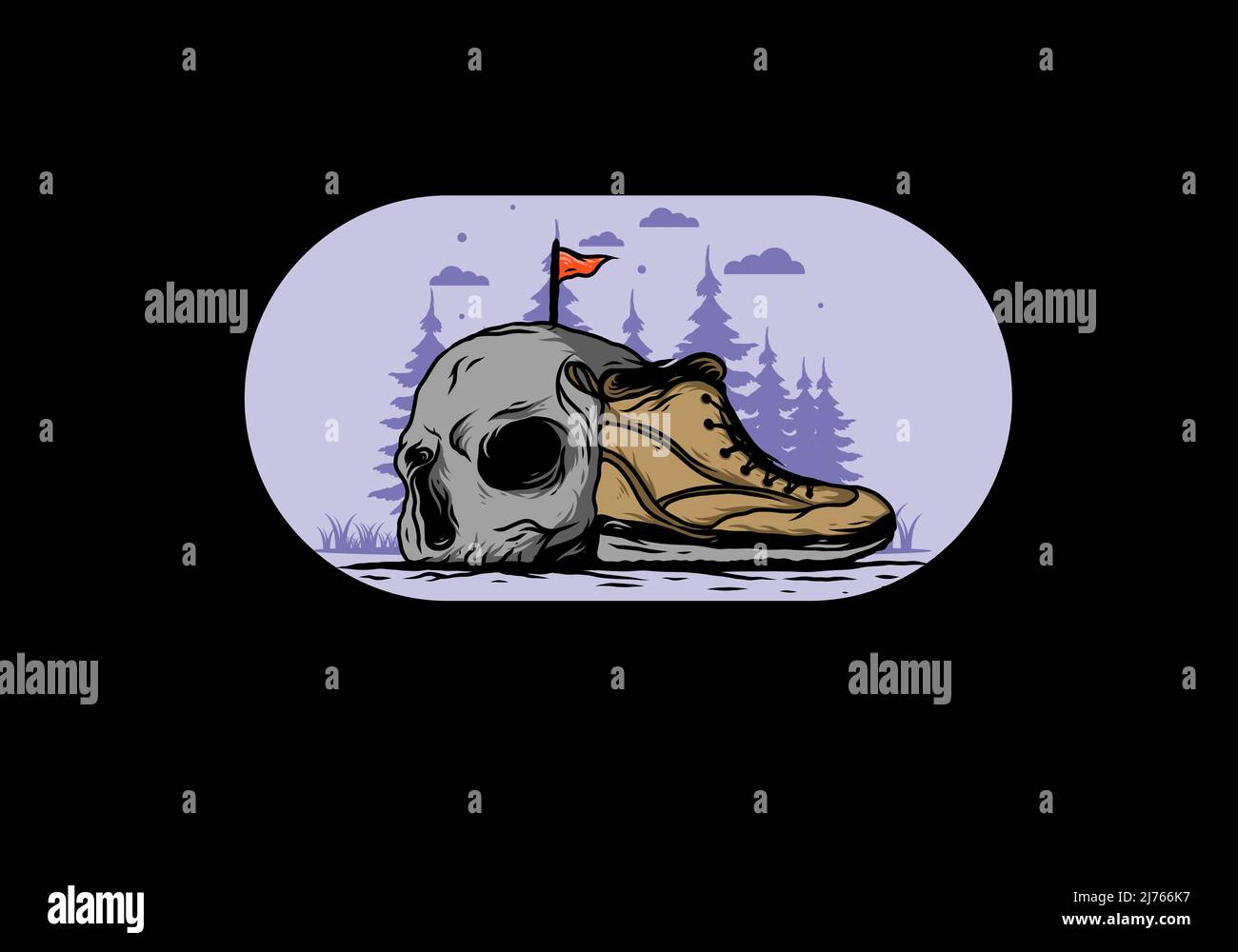 Outdoor boots and skull illustration design Stock Vector Image & Art ...
