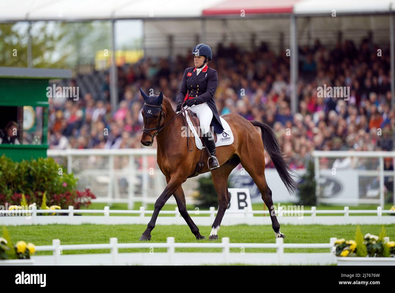 Pippa Funnell on MGH Grafton Street during the dressage test on day ...