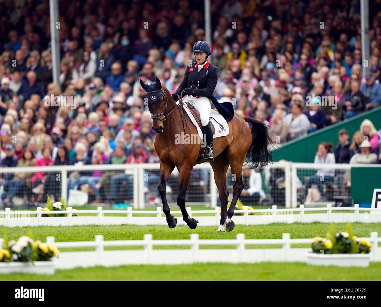 Pippa Funnell on MGH Grafton Street during the dressage test on day ...