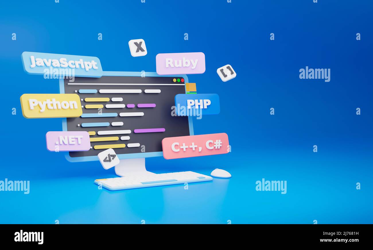 Back end development concept, 3d render Stock Photo - Alamy