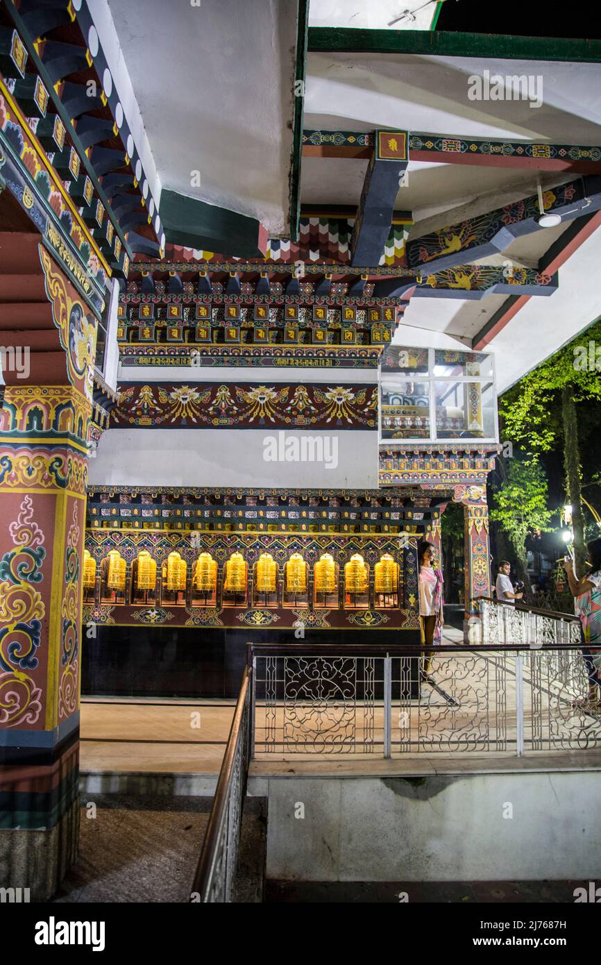 phuentsholing buddhist temple on night Stock Photo - Alamy