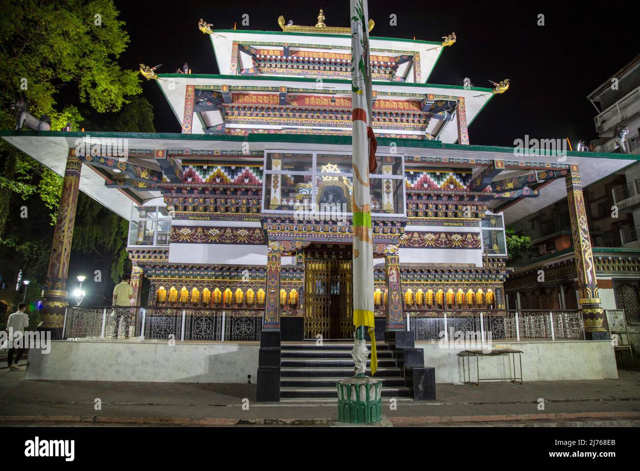 phuentsholing buddhist temple on night Stock Photo - Alamy
