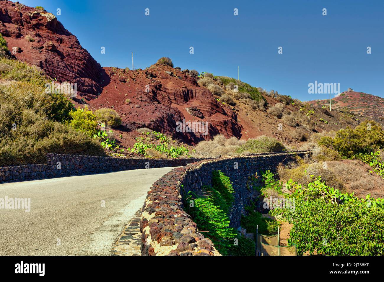 Typical countryside of Linosa. Linosa is one of the Pelagie Islands in ...