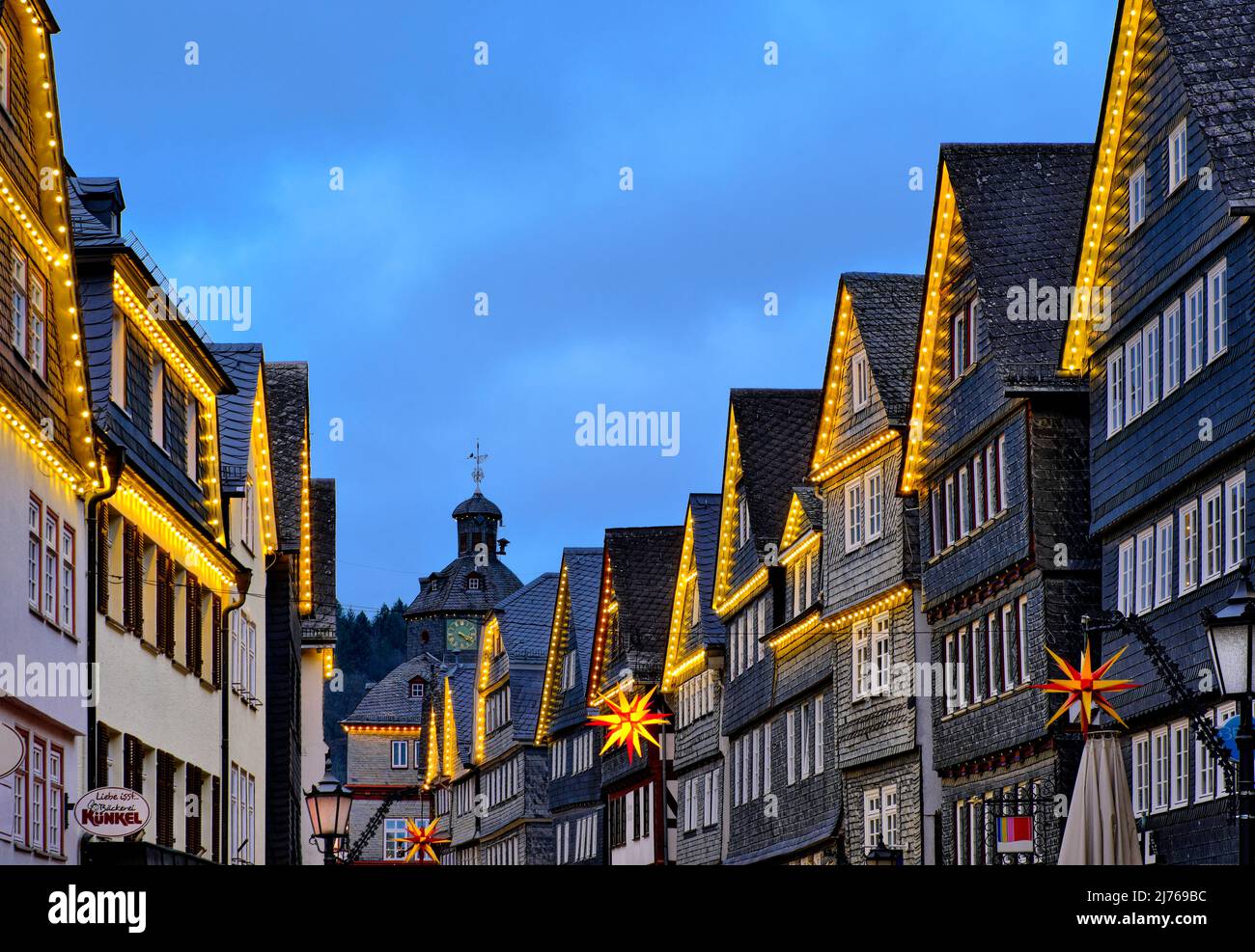 Europe, Germany, Hesse, city Herborn, historical old town, Christmas ...