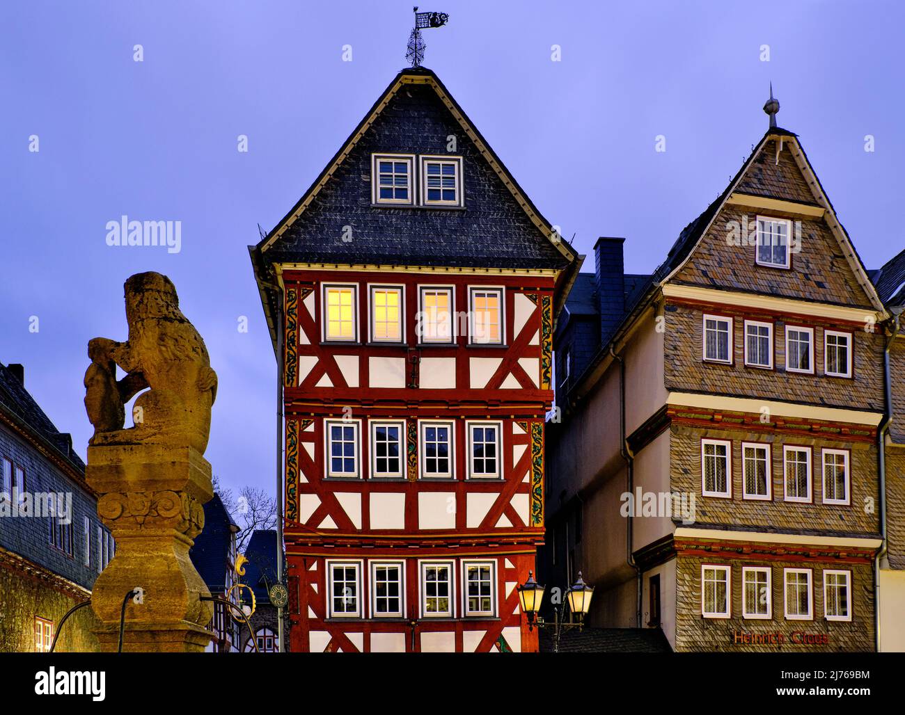 Europe, Germany, Hesse, city of Herborn, historic old town, Christmas ...