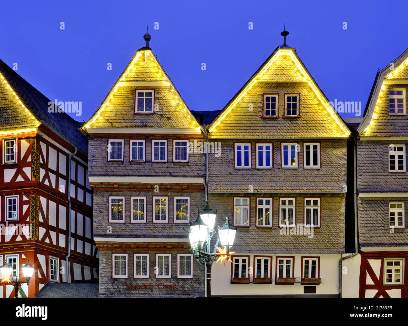 Europe, Germany, Hesse, city Herborn, historical old town, Christmas ...