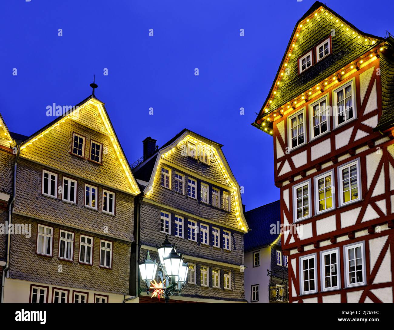 Europe, Germany, Hesse, city Herborn, historical old town, Christmas ...