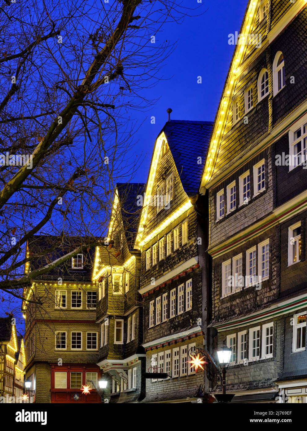 Europe, Germany, Hesse, city Herborn, historical old town, Christmas ...