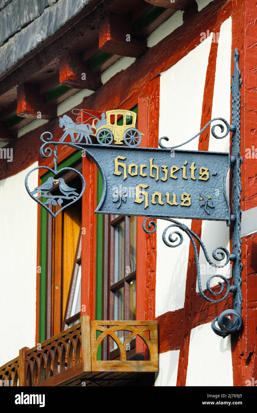 Europe, Germany, Hesse, city Herborn, historical old town, figurehead ...
