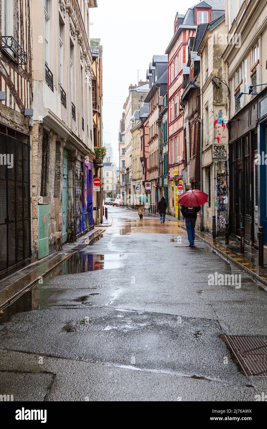 Street in Rouen, France Stock Photo - Alamy