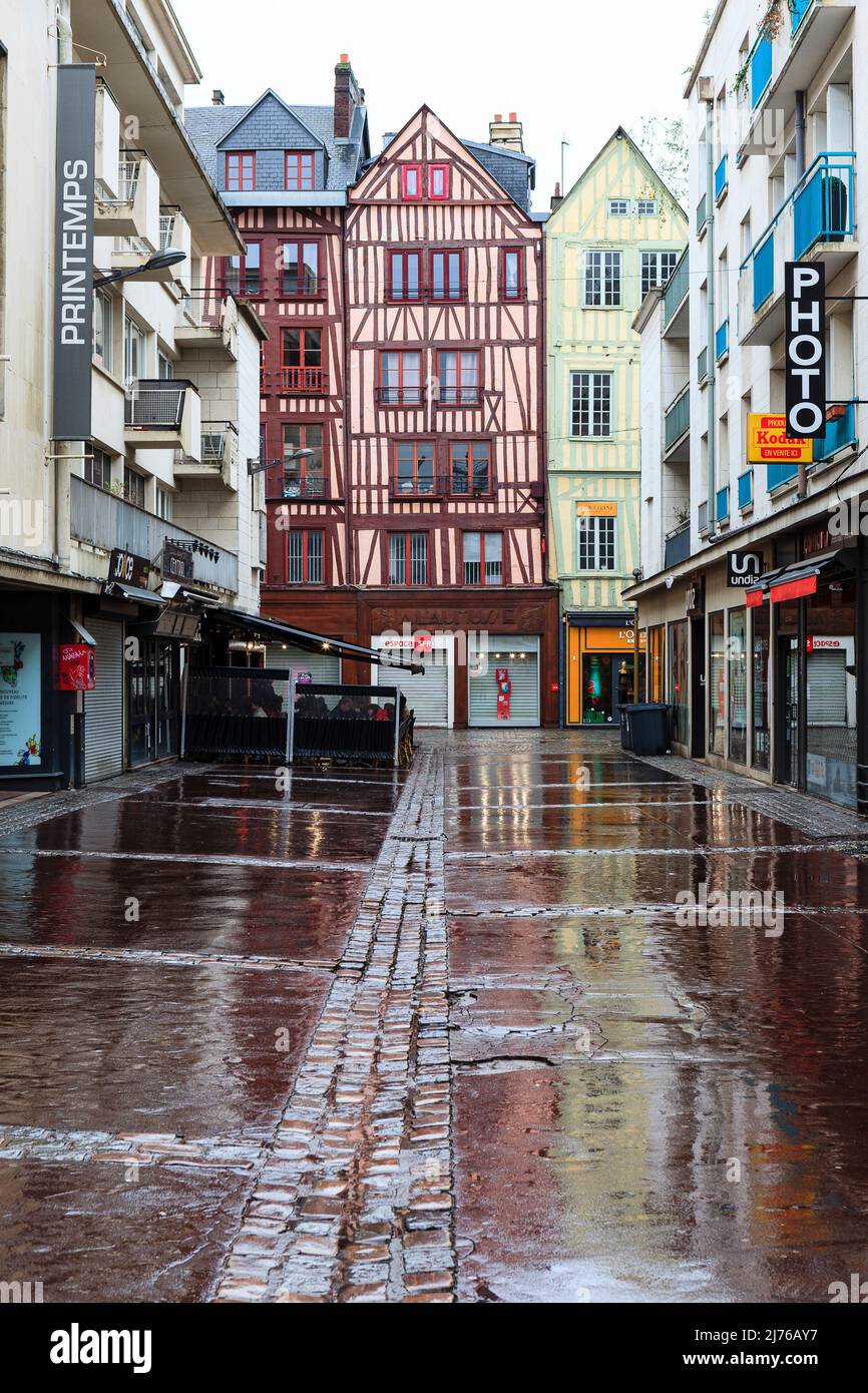 Street in Rouen, France Stock Photo - Alamy