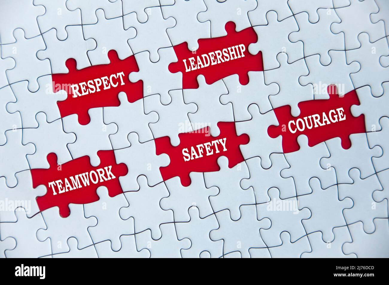 Business concept. Respect, leadership, teamwork, safety and courage ...