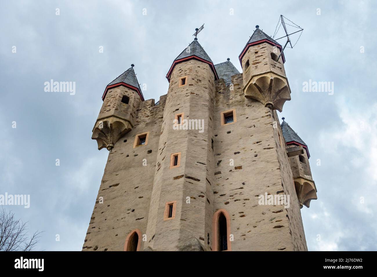 Germany, Nassau, the ruins of Nassau Castle are located 120 meters ...