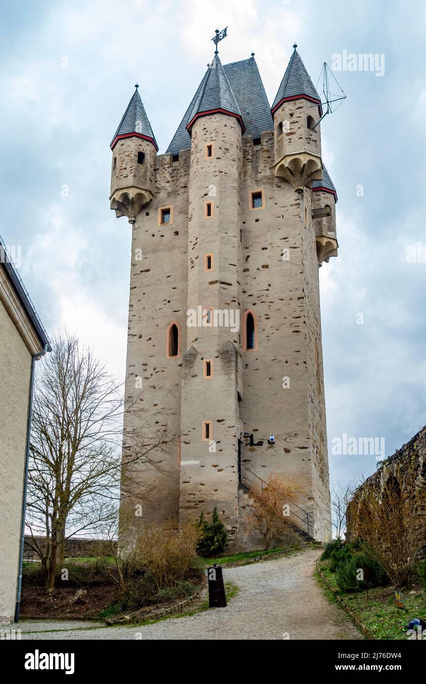 Germany, Nassau, the ruins of Nassau Castle are located 120 meters ...