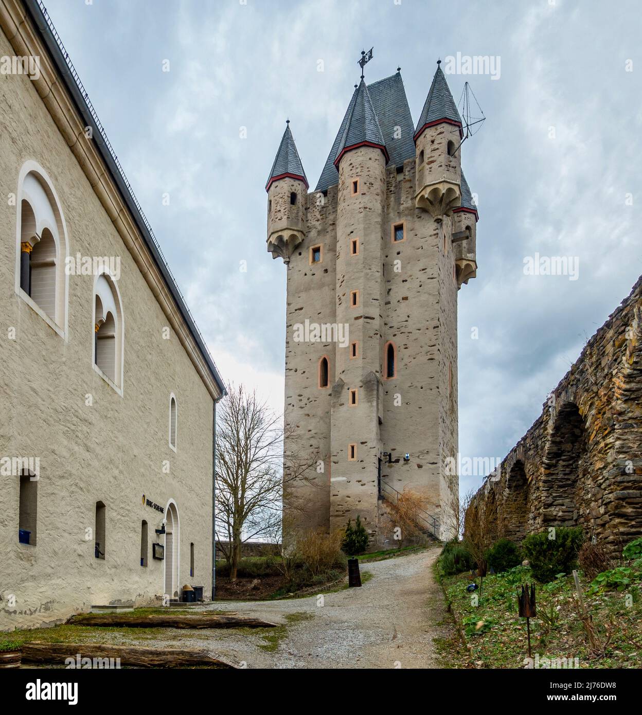 Germany, Nassau, the ruins of Nassau Castle are located 120 meters ...
