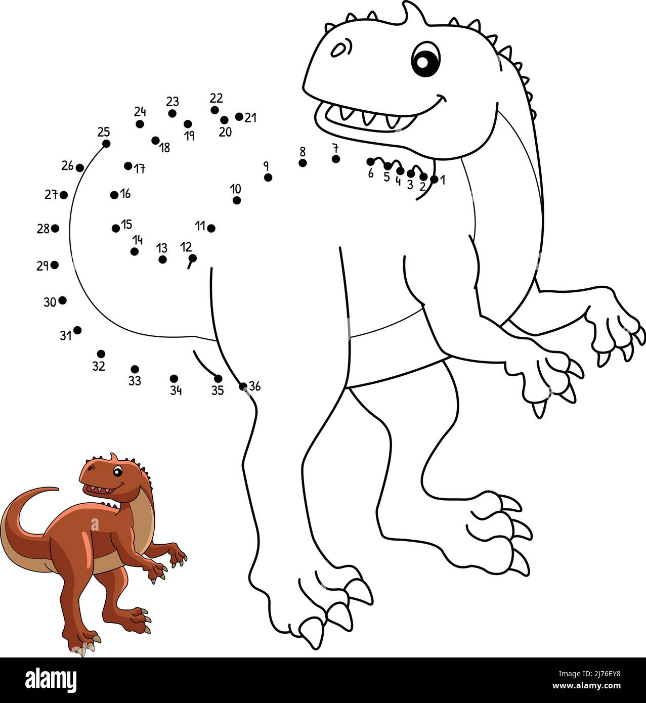 Dinosaur Connect The Dots Coloring Pages