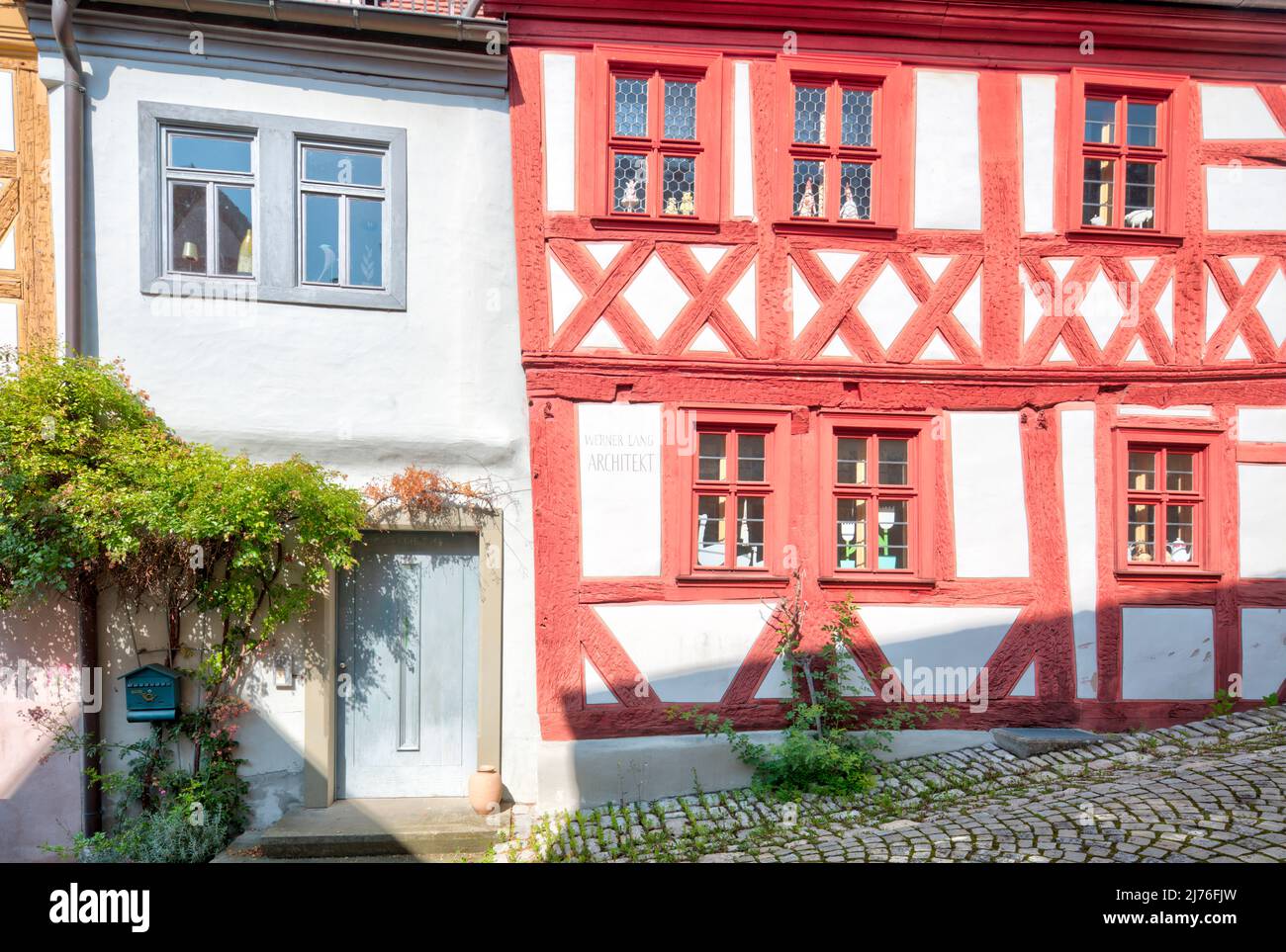 Window, half-timbering, house facade, village view, autumn, Arnstein ...