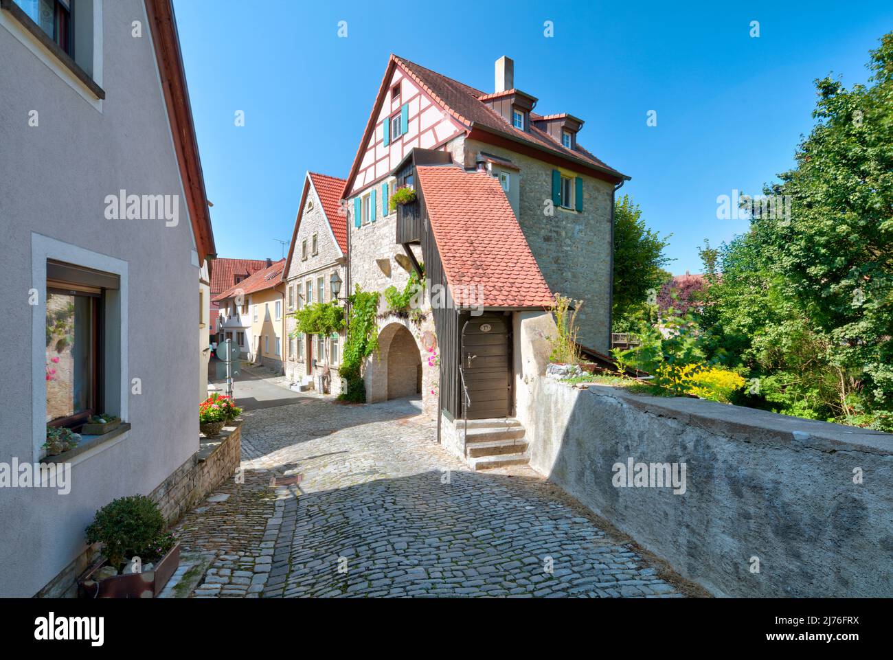 Bridge Gate, city fortification, city gate, house facade, town view ...