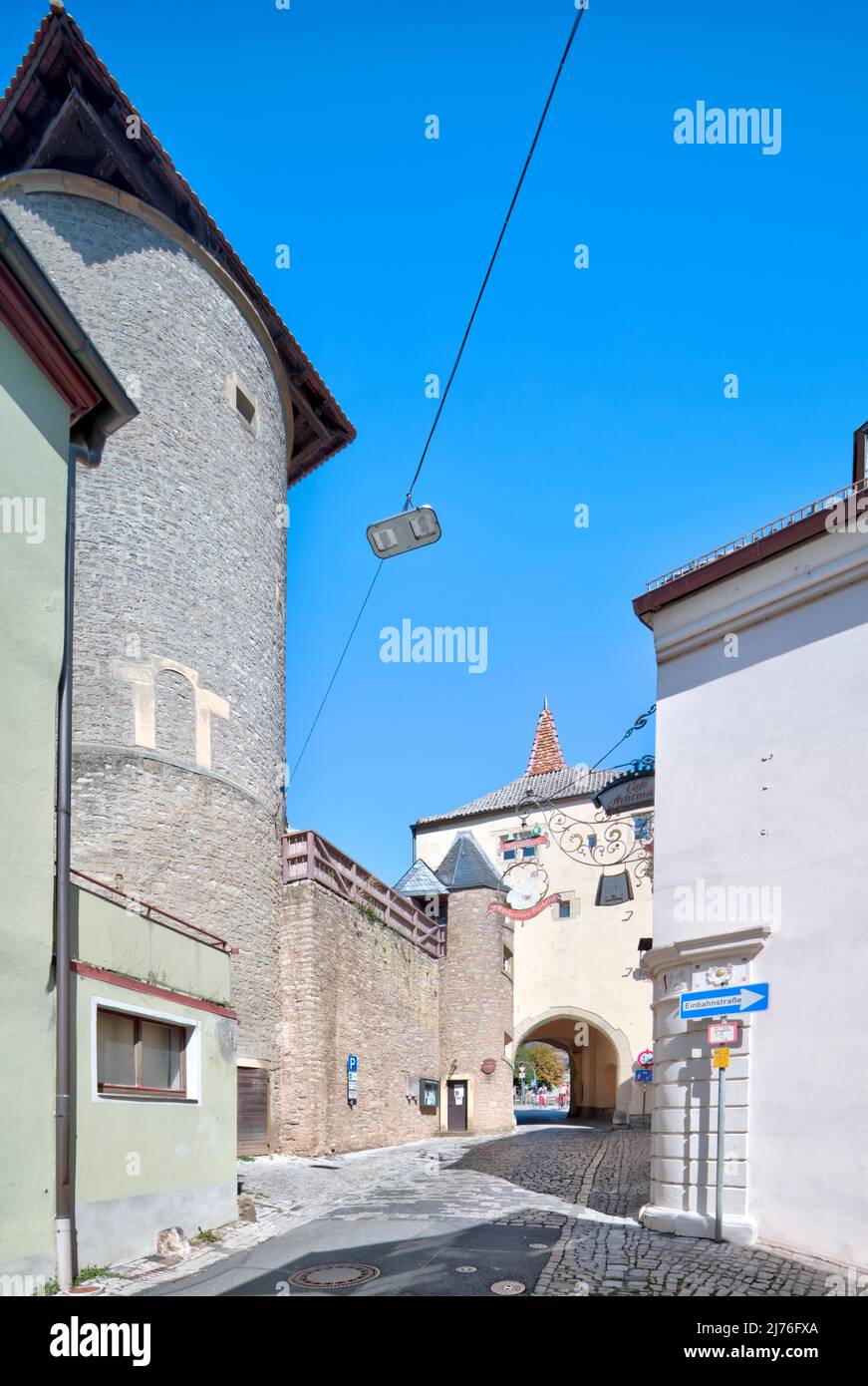 Men's tower, Falter gate, city gate, city wall, house facade, village ...