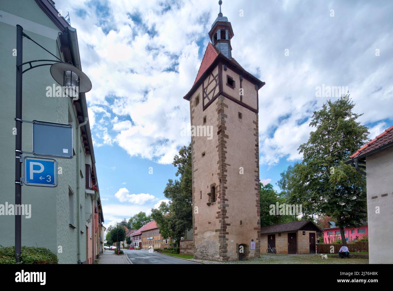 Copper tower, city wall tower, city fortification, city view, summer ...