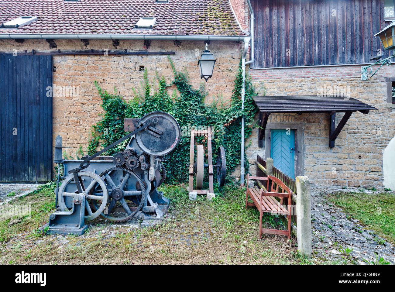 Castle barn, local history collection, house facade, village view ...