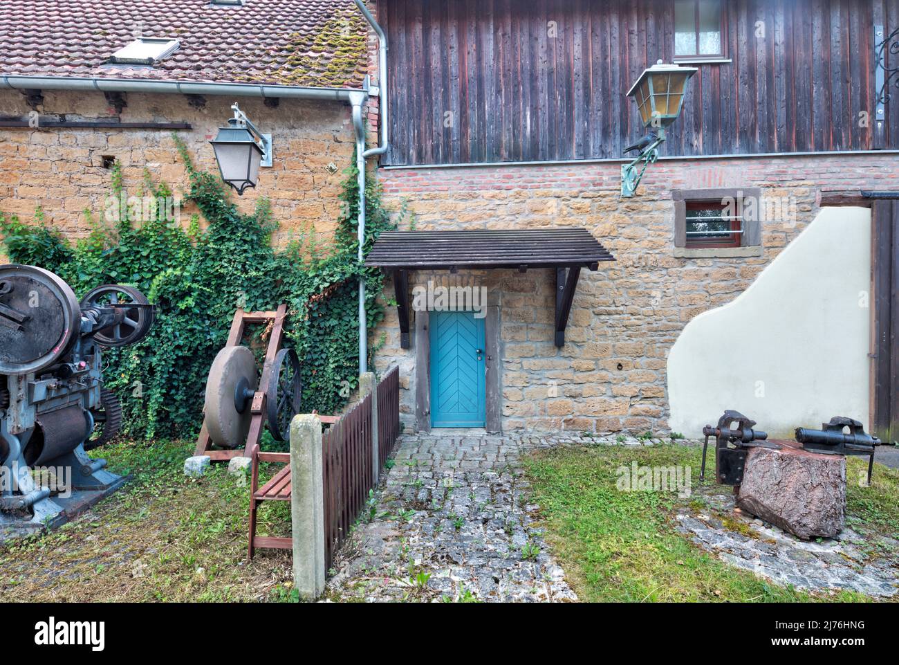 Castle barn, local history collection, house facade, village view ...