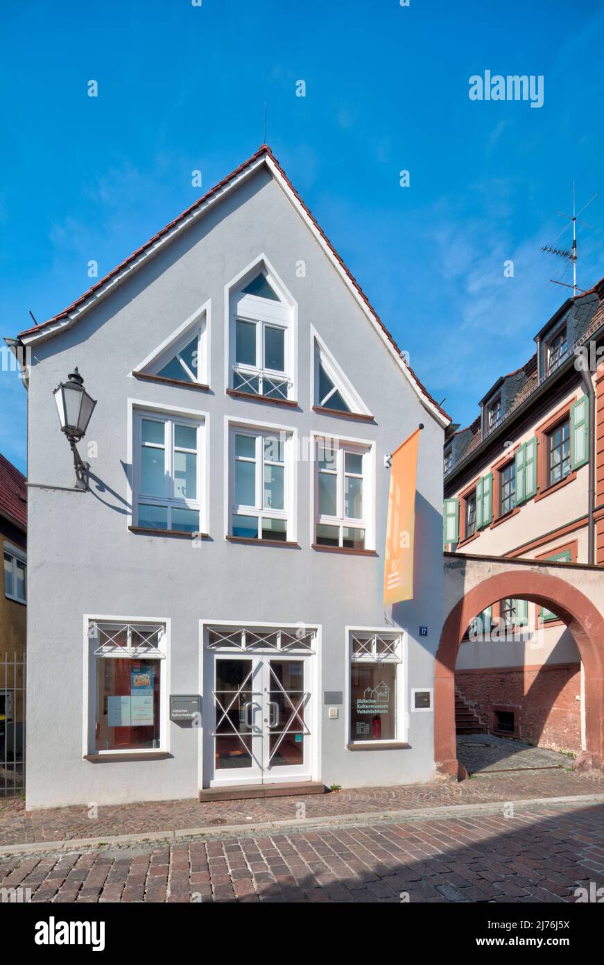 Jewish culture museum, synagogue, house facade, modern, town view ...