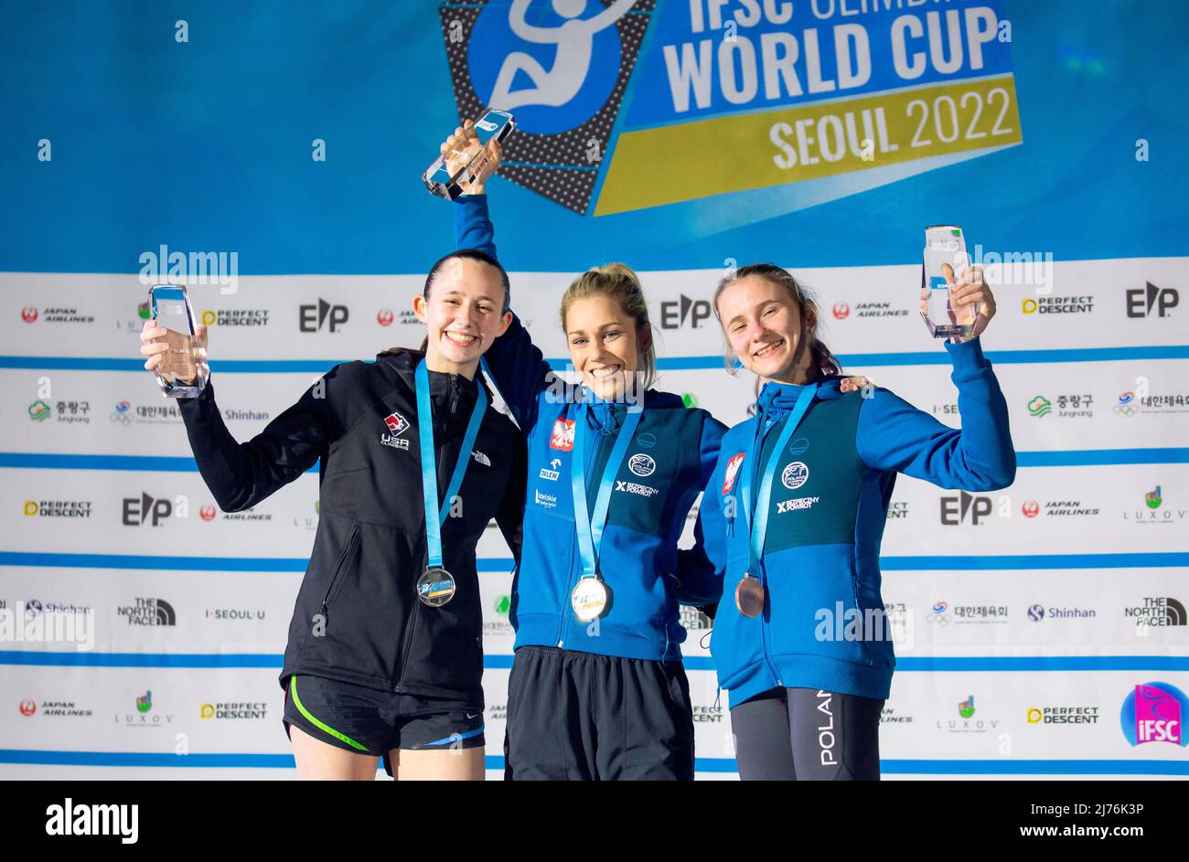 Seoul, South Korea. 6th May 2022. (L-R) Emma Hunt (USA), Aleksandra ...