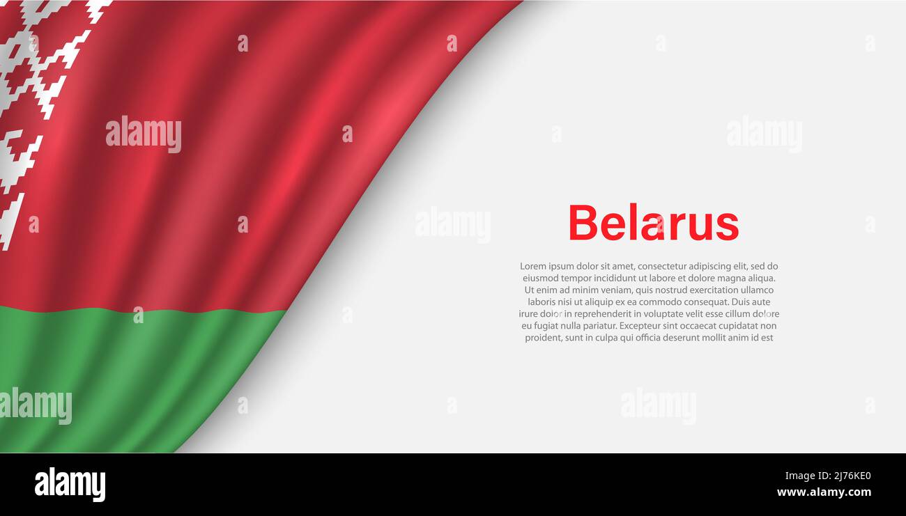 Wave flag of Belarus on white background. Banner or ribbon vector ...