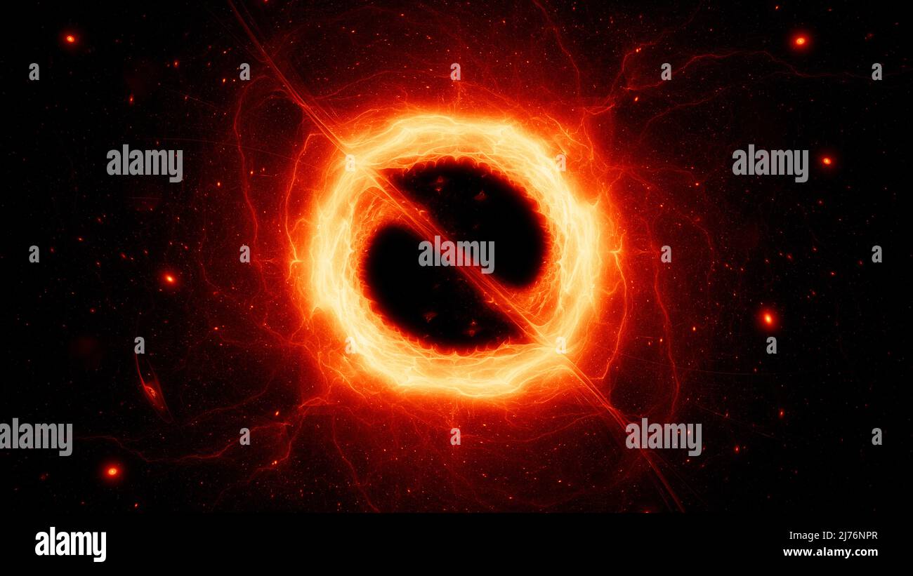 Fiery glowing black hole, computer generated abstract background, 3D rendering Stock Photo - Alamy