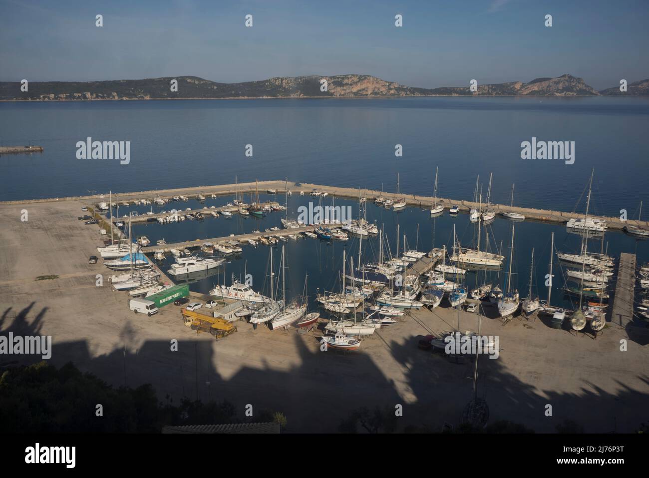 Views of the harbour of Pylos, historically also known as Navarino ...